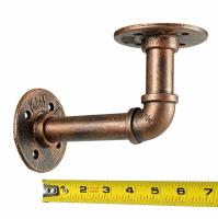 China Industrial Rustic Copper Pipe Floating Shelf Bracket for Furniture in White or Custom for sale