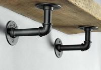 China Industrial Rustic Copper Pipe Floating Shelf Bracket for Furniture in White or Custom for sale