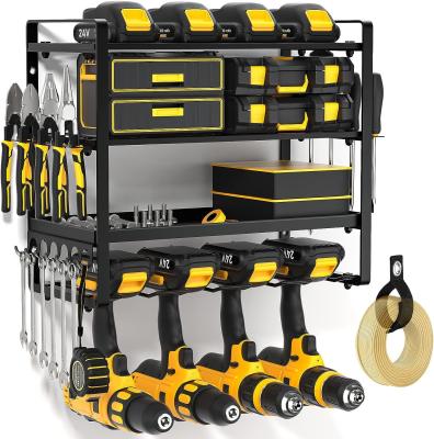 China Garage Shop Storage Solution Power Tool Organizer with Battery Charger and Power Strip for sale