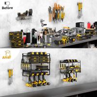 China Garage Shop Storage Solution Power Tool Organizer with Battery Charger and Power Strip for sale