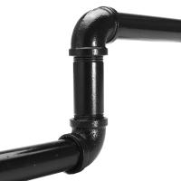 China Black Industrial Iron Pipe Wall Mounted Clothes Rail Coat Towel Storage Vintage Rack Cloth Hanger Shelf for sale