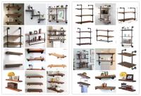 China Vintage Retro DIY Open Bookshelf Storage 4 Tier Industrial Wall Iron Pipe Shelf Shelves 3 Layer Shelving Bracket for sale