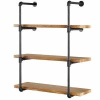 China Supporting wooden shelves pipe shelf brackets/paper holder for wall mounted coat rack for sale