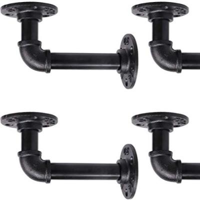China Nonstandard 5.1*3.5inch Rustic Wall Mounted DIY Pipe Shelf Brackets for sale