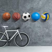 China Customized Color Wall Mounted Sports Ball Holder Display Storage Rack for Basketball for sale