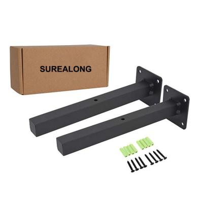 China Custom Wall Mounted Retro Decor Shelf Hardware Brace Square Pipe Mounting Bracket for sale