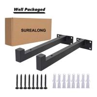 China Custom Wall Mounted Retro Decor Shelf Hardware Brace Square Pipe Mounting Bracket for sale