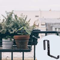 China Black Powder Coating Rail Planter Box Bracket Window Flower Box Bracket Rail Flower Pot Holders for sale