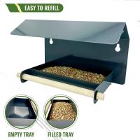 China Metal Wall Mounted Garden Bird Feeder Bath House for Feeding Birds and Providing Water for sale