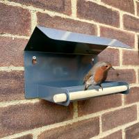 China Metal Wall Mounted Garden Bird Feeder Bath House for Feeding Birds and Providing Water for sale