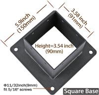 China Dacromet Electrophoretic Paint 3.5x3.5 inch Square Flange Post Anchor Base with Screws for sale