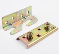 China Powder Coating Metal Bed Frame Parts Bed Hook Plate Bracket Fittings Bed Rail Brackets for sale