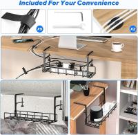 China Cable Management Tray Wire Organizer for Most Table Sturdy Metal Cord Channel Under Desk for sale