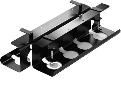 China Silver Desk No Drilling Cable Management Tray for Workstation Cable Duct Cord Holder for sale