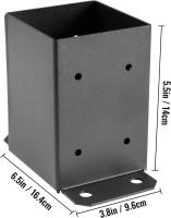 China Wood Fence Post Anchor Base Deck Porch Railing Support Trim Coated Steel Post Bracket for sale