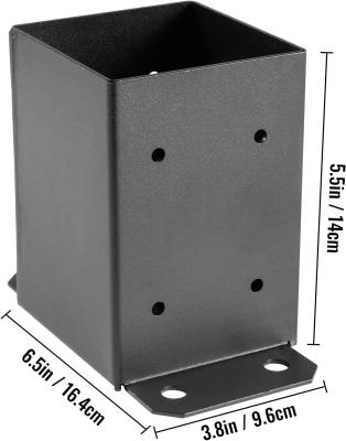 China Wood Fence Post Anchor Base Deck Porch Railing Support Trim Coated Steel Post Bracket for sale