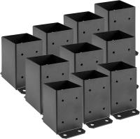 China Wood Fence Post Anchor Base Deck Porch Railing Support Trim Coated Steel Post Bracket for sale