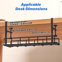 China Upgraded Cable Management Tray for Desk Long Arm Clamp Inward or Outward Cord Organizer for sale