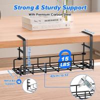 China Upgraded Cable Management Tray for Desk Long Arm Clamp Inward or Outward Cord Organizer for sale