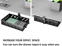 China 360 Degree Rotatable Clamp-on Under Desk Drawer Hidden Organizer for Easy Installation for sale