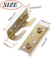 China Surealong Metal Bed Frame Hooks for Headboard Furniture Hardware 86mm*26.5mm*33mm for sale