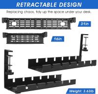 China Cable Duct Under Desk Extendable Desk Cable Management Tray for Metal Wire Organization for sale