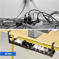 China Cable Duct Under Desk Extendable Desk Cable Management Tray for Metal Wire Organization for sale