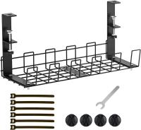 China Living Room Wire Organization Made Simple with Black Under Desk Cable Management Tray for sale