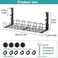 China Living Room Wire Organization Made Simple with Black Under Desk Cable Management Tray for sale