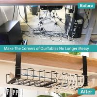 China Living Room Wire Organization Made Simple with Black Under Desk Cable Management Tray for sale