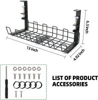 China Stocked Desk Cable Tidy Tray No More Tangled Wires with Non-folding Rack Design for sale