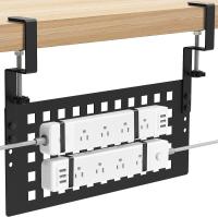 China Steel Under Desk Cable Organizer Tray with High Capacity Adjustable Docking Station for sale
