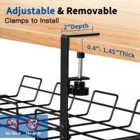 China Nonstandard Black 16 x 6.3 x 7.6 inches High Capacity Wire Management Under Desk Tray for sale