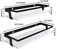 China Metal Frame Bathroom Wall Shelf Powder Coated Wood Storage Shelves for Kitchen Decor for sale