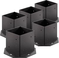 China Fence Support Bracket 3.6 X 3.6 Inch Inner Size Heavy Duty Post Base Coated Metal Anchor for sale