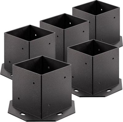 China Fence Support Bracket 3.6 X 3.6 Inch Inner Size Heavy Duty Post Base Coated Metal Anchor for sale
