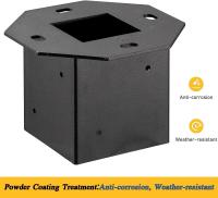 China Fence Support Bracket 3.6 X 3.6 Inch Inner Size Heavy Duty Post Base Coated Metal Anchor for sale