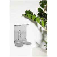 China 8oz 18oz Soap Bottle Holder Wall Mount with Double Satin Silver Soap Dispenser Bracket for sale