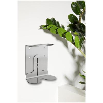 China 8oz 18oz Soap Bottle Holder Wall Mount with Double Satin Silver Soap Dispenser Bracket for sale