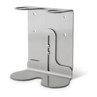 China 8oz 18oz Soap Bottle Holder Wall Mount with Double Satin Silver Soap Dispenser Bracket for sale
