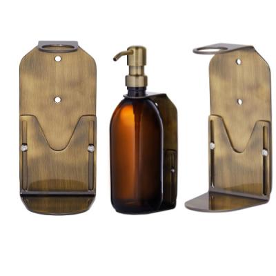 China Wall-Mounted Brass Soap Dispenser Bracket 250-300ml Single Bottle Holder for Kitchen Bathroom for sale