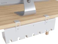 China Under Desk Cable Management Tray Adjustable Clamp Mount Wire Mesh Shelf Rack 430x100x100mm for sale