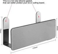 China Wall-Mounted Pot Lid Rack Cutting Board Shelf Pot Cover Storage Rack with Self-Adhesive for sale