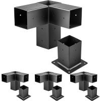 China Powder Coated Steel Brackets Wood Stand Kit for 4x4 6x6 Lumber Woodworks Pergola for sale