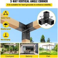 China Balcony Pergola Base Kit with Heavy-Duty 14-gauge Steel Brackets and Wood Post Stand for sale