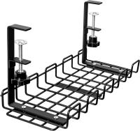 China Iron Fabric Type No Drill Under Desk Cable Management Tray with Customized Packing for sale