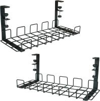 China No Drill Cable Management Tray Metal Wire Cord Holder Under Desk Cord Organizer 2 Pack for sale