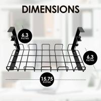 China No Drill Cable Management Tray Metal Wire Cord Holder Under Desk Cord Organizer 2 Pack for sale