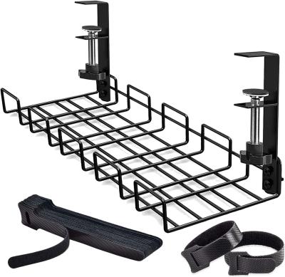 China Under Desk Cable Tray for Wire Management Non-Folding Desk Cable Organizer 0.85kg for sale