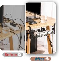 China Under Desk Cable Tray for Wire Management Non-Folding Desk Cable Organizer 0.85kg for sale